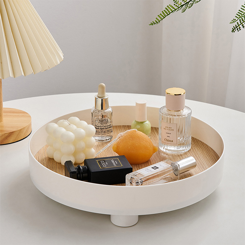 Decorative Tray Round Countertop Organizer Dresser Trays - Sellers ...