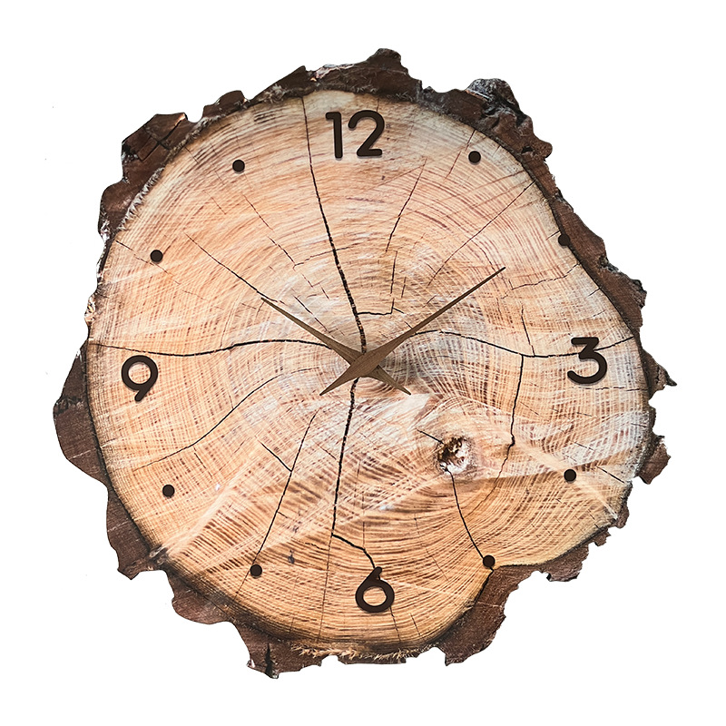 Simple Art Home Decor Wooden Shape Wall Clock For Living Room - Sellers ...