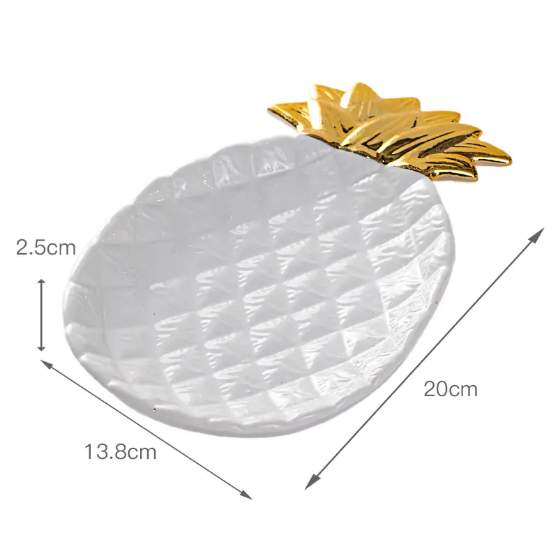 Gold Plated Pineapple Shape Ceramic Jewelry Organizer Ceramic Earings ...